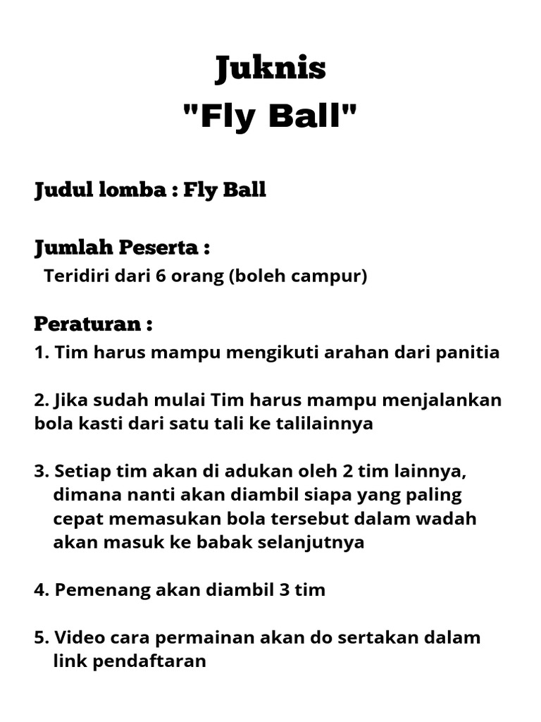 Juknis Fly Ball - 20241210 - 113250 - 0000 | PDF