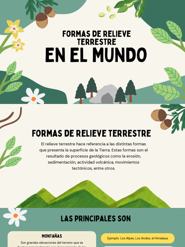 Formas de Relieve Terrestre en El Mundo - 20241023 - 161303 - 0000 | PDF | Meseta | Montañas