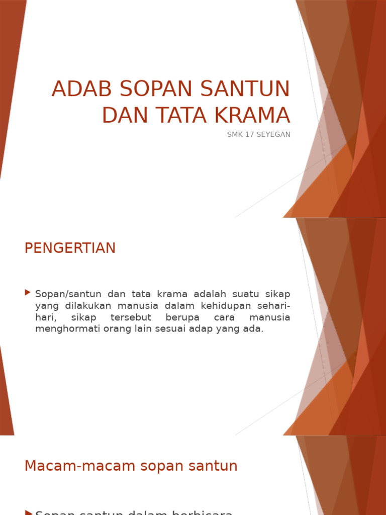 Adab Sopan Santun Dan Tata Krama | PDF