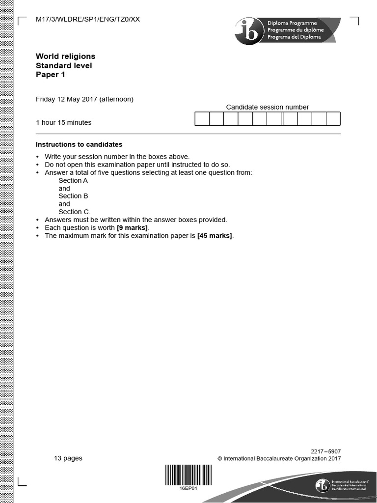 World Religions Paper 1 SL | PDF | Eastern Philosophy | Indian Religions