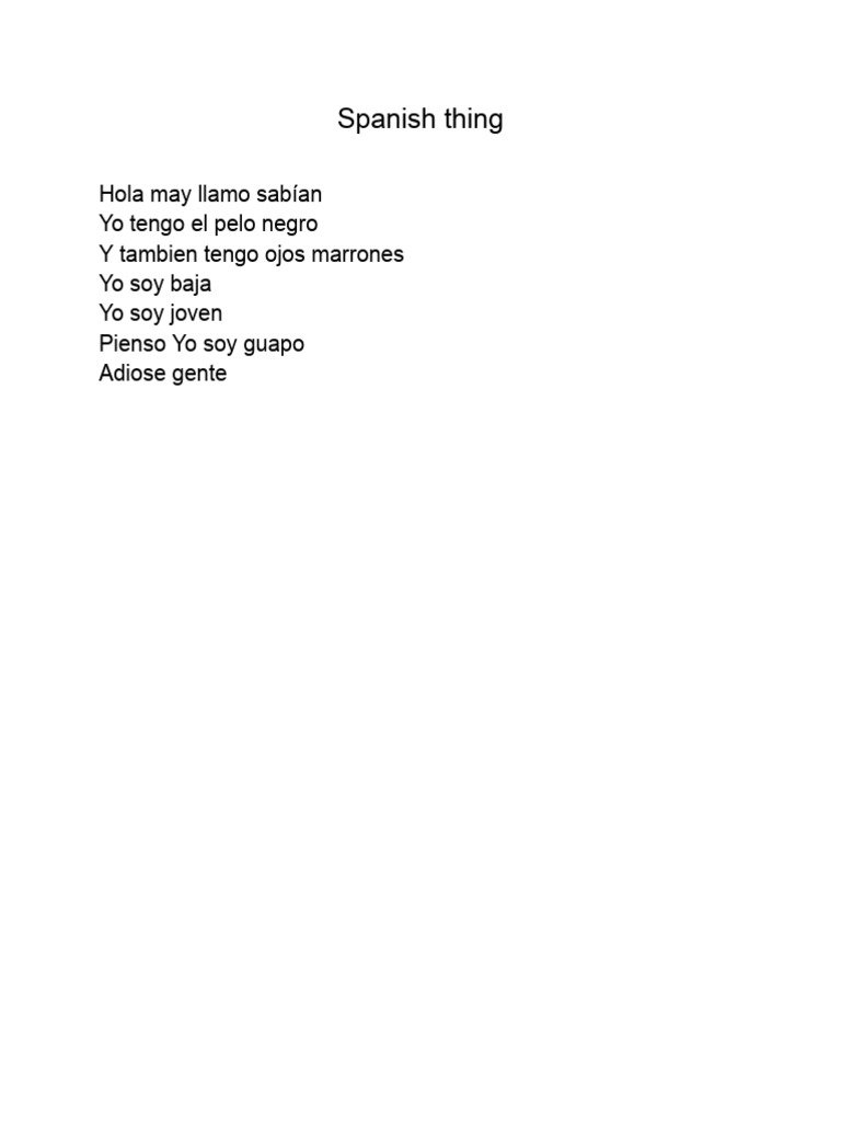 Spanish Thing 9 | PDF