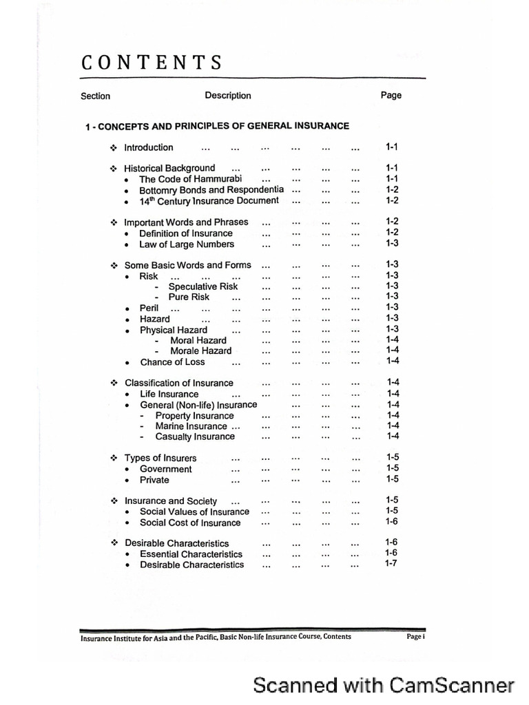 Concepts & Principles of General Insurance | PDF