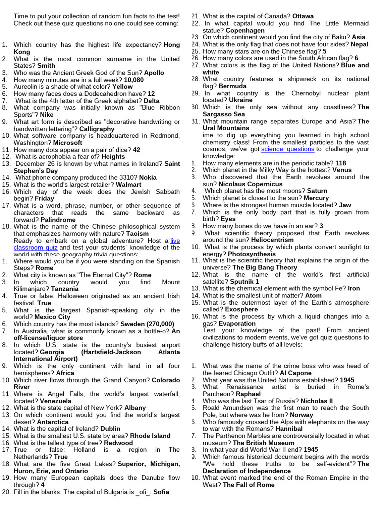 1.-General-Knowledge | PDF | Planets