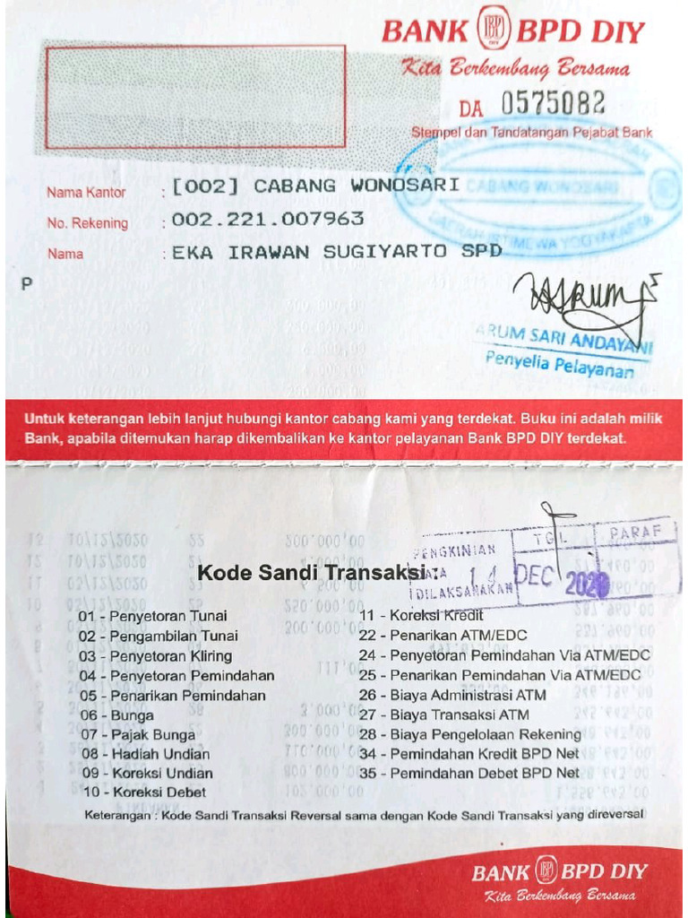 A 11 Buku Rekening BPD | PDF