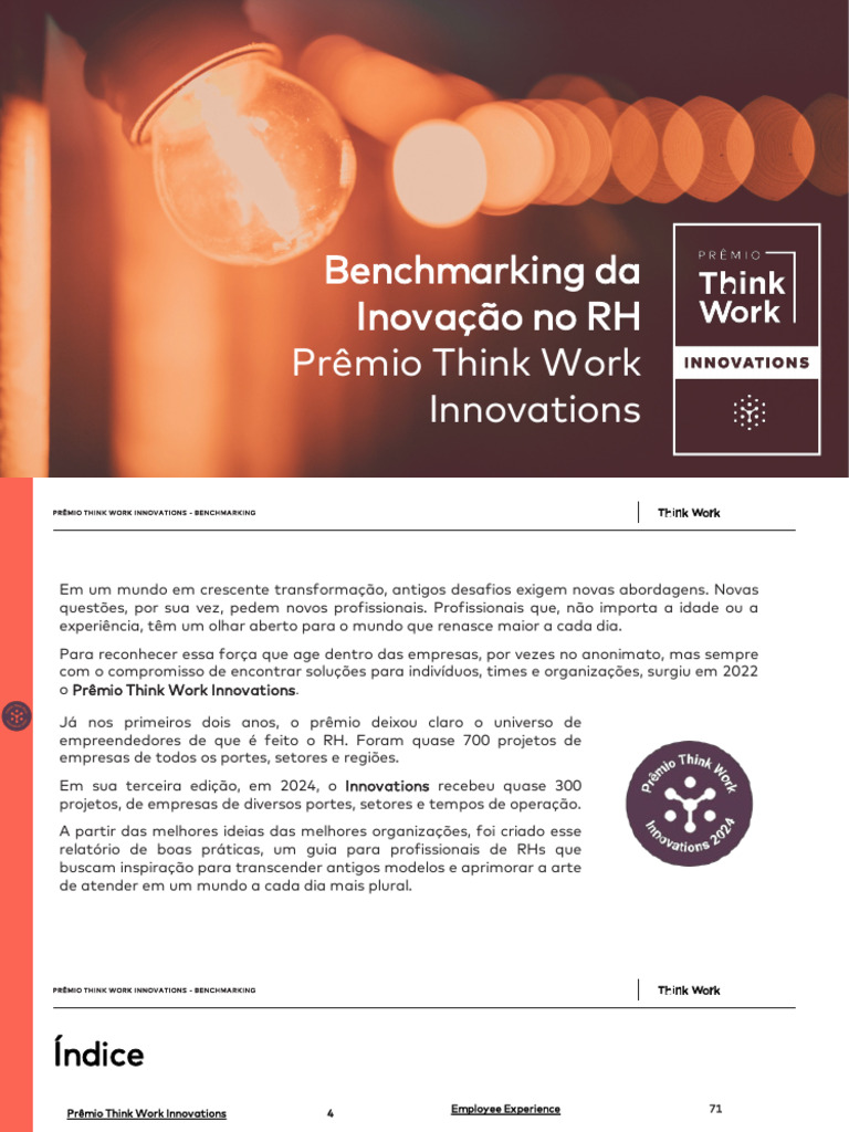 Inovação no RH: Prêmio Think Work 2024 | PDF | Gestão de recursos ...