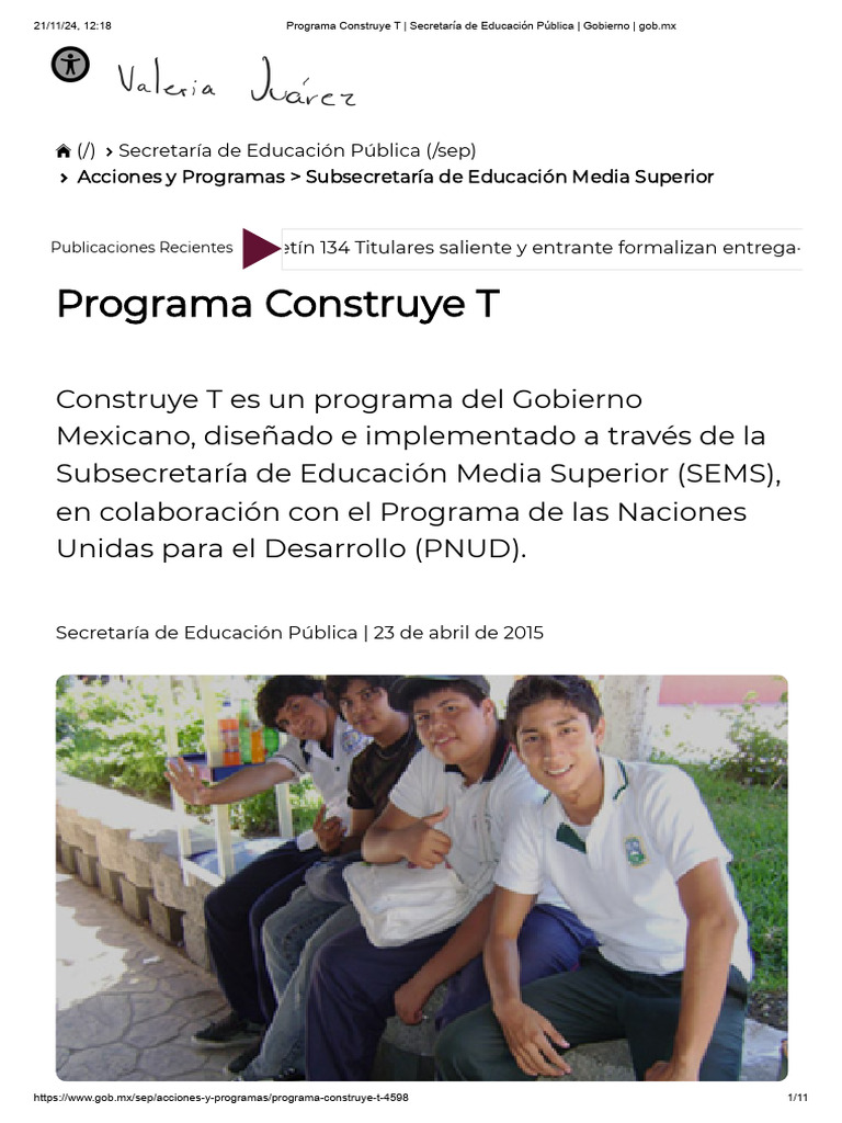 Programa Construye T - Secretaría de Educación Púb - 241122 - 123548 ...