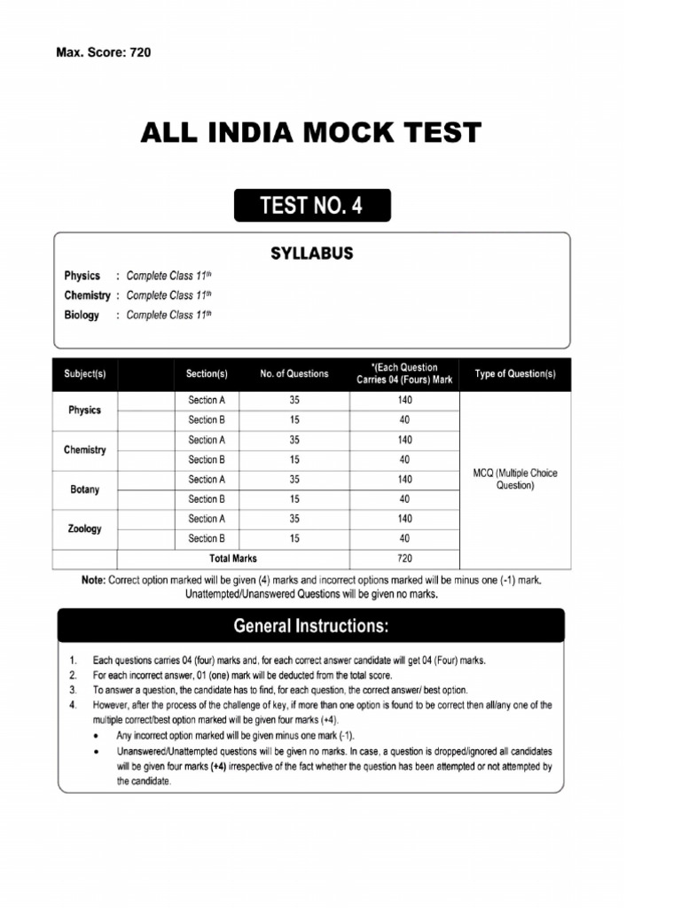 Mock Test 04 | PDF