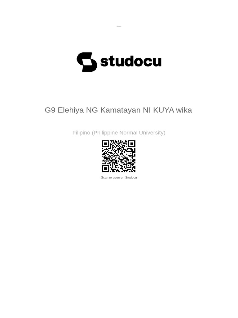g9 Elehiya NG Kamatayan Ni Kuya Wika | PDF