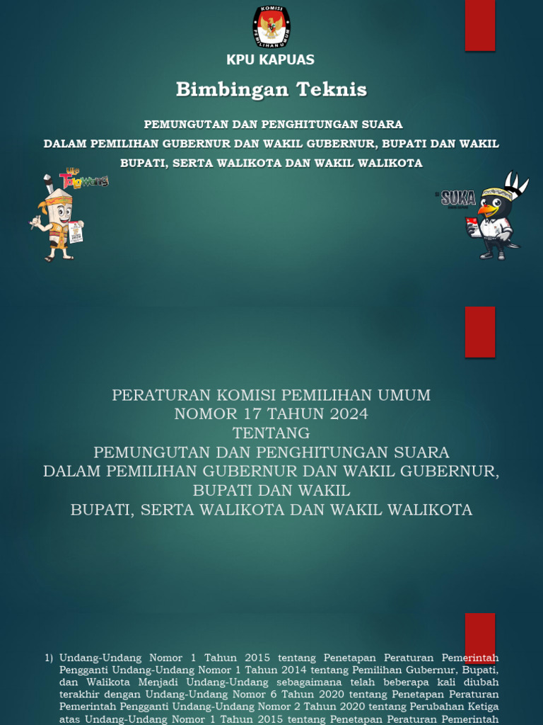 PKPU 17 Tahun 2024 MATERI BIMTEK TUNGSURA 21 NOVEMBER 2024 | PDF