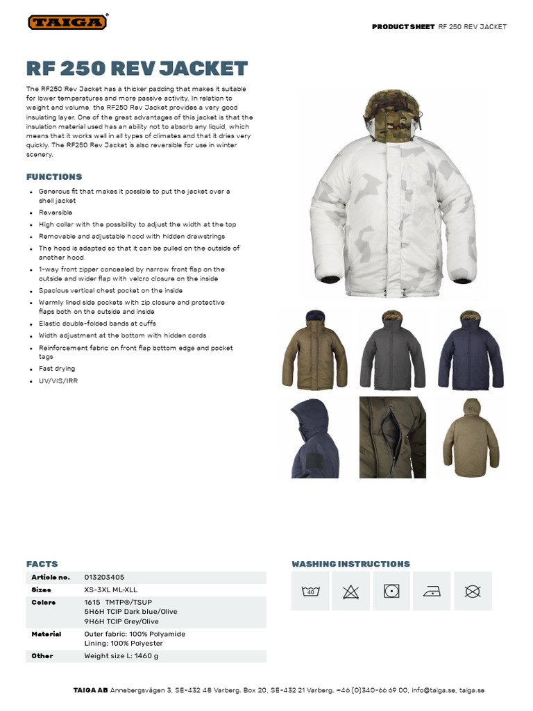 RF 250 Rev Jacket-En | PDF