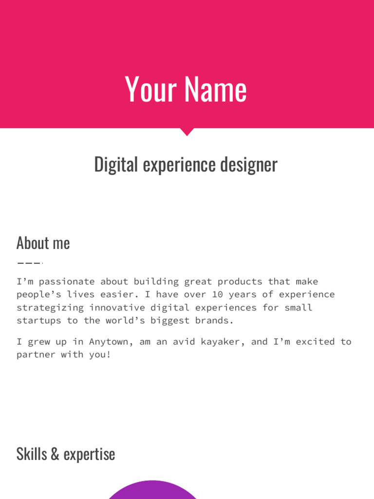 Portfolio Template Pdf