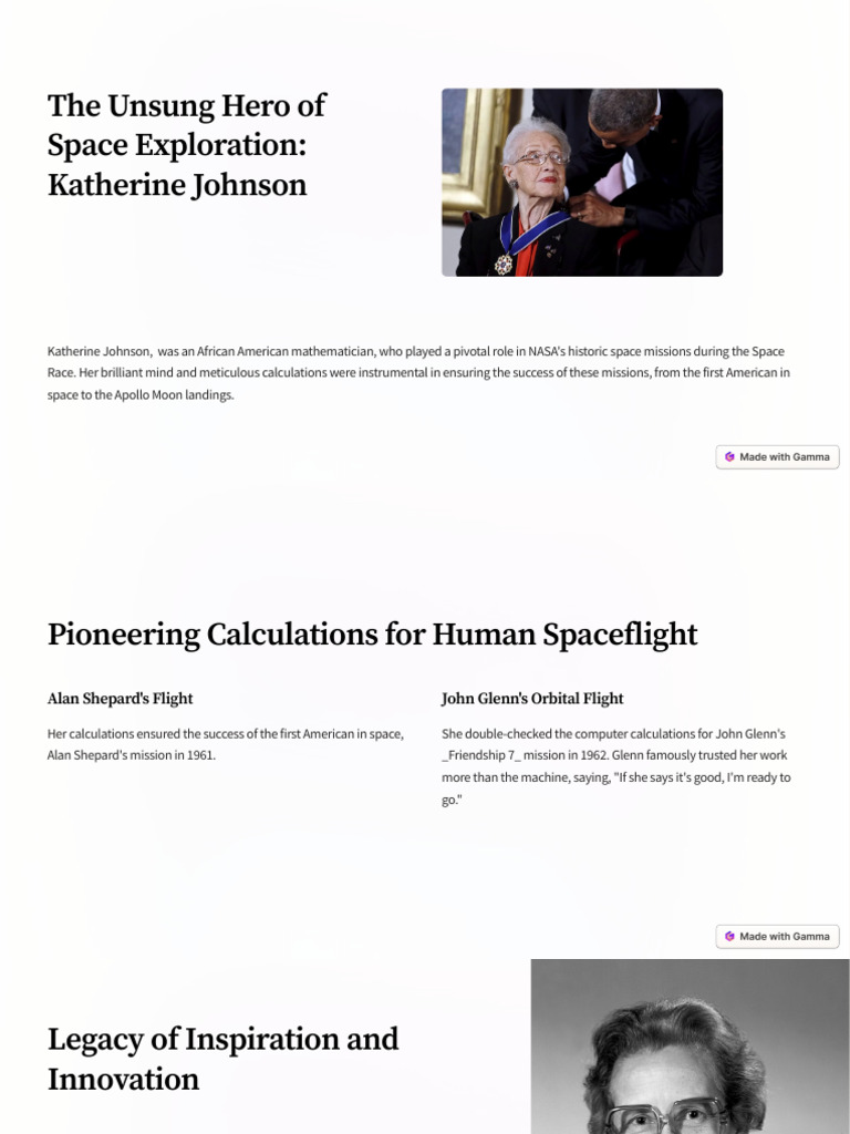 Katherine Johnson: NASA's Math Pioneer | PDF
