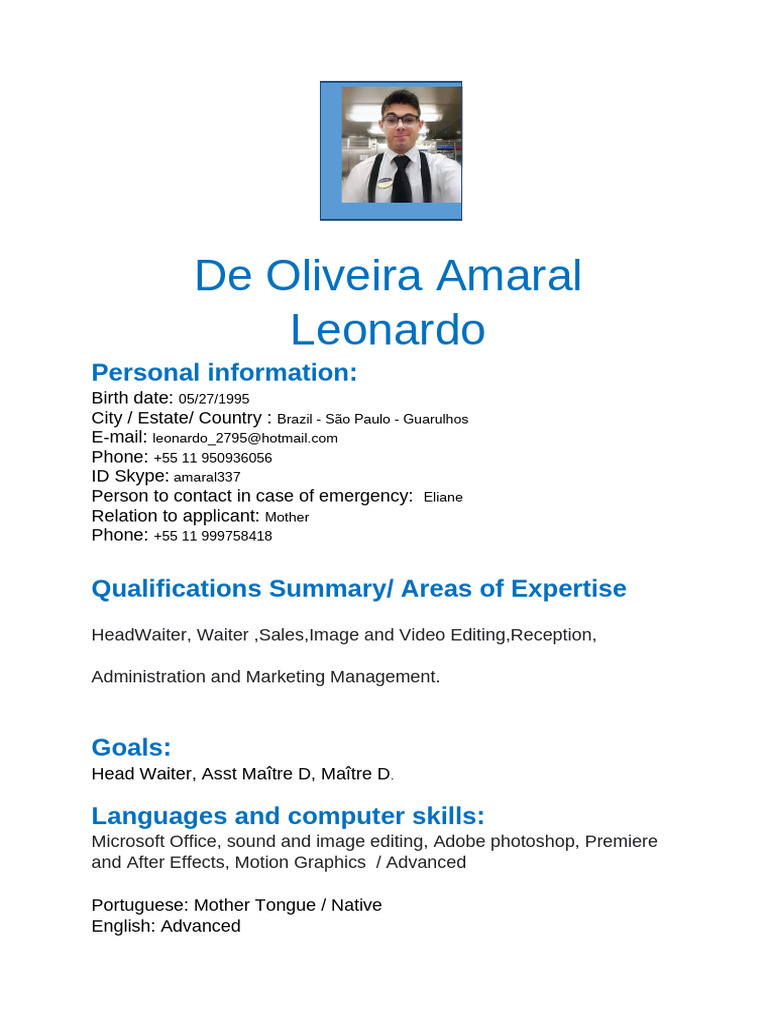 CV Leonardo de Oliveira Amaral 2024 | PDF
