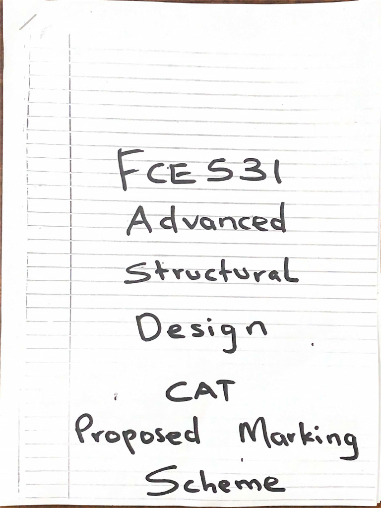 FCE 531 Marking Scheme | PDF