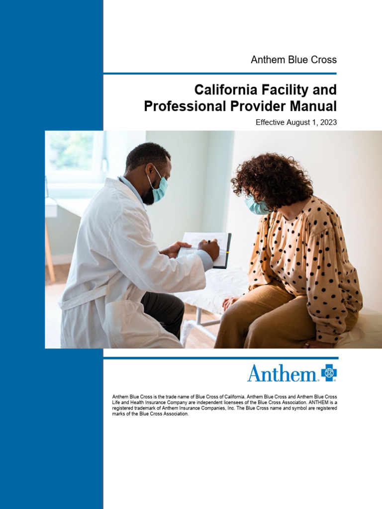 Anthem Provider Manual 2023 | PDF | Primary Care | Emergency Department