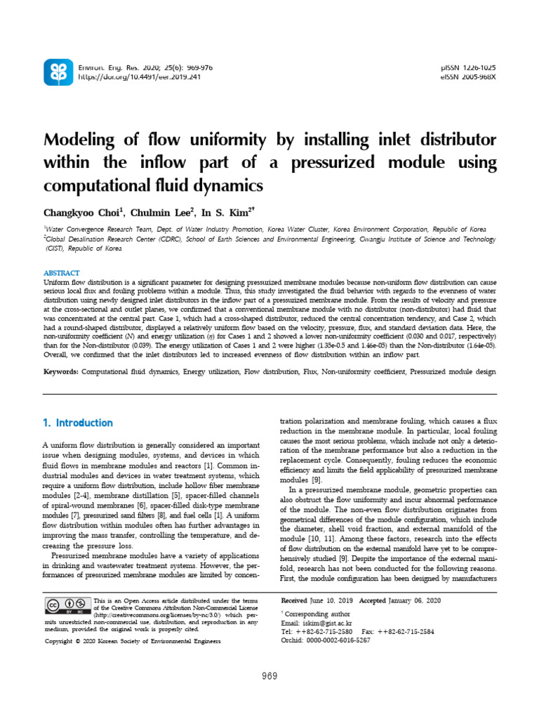 Modeling of Flow Uniformity by Installing Inlet Distributor Within The ...