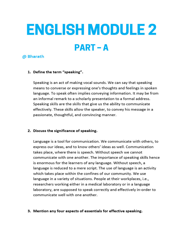 English Module 2 Complete Solutions | PDF | Nonverbal Communication ...