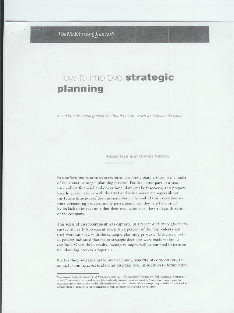 Strategic Planning | PDF