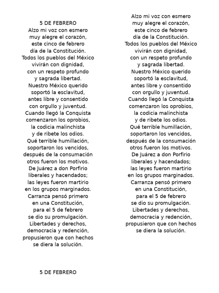 Poema 5 DE FEBRERO | PDF