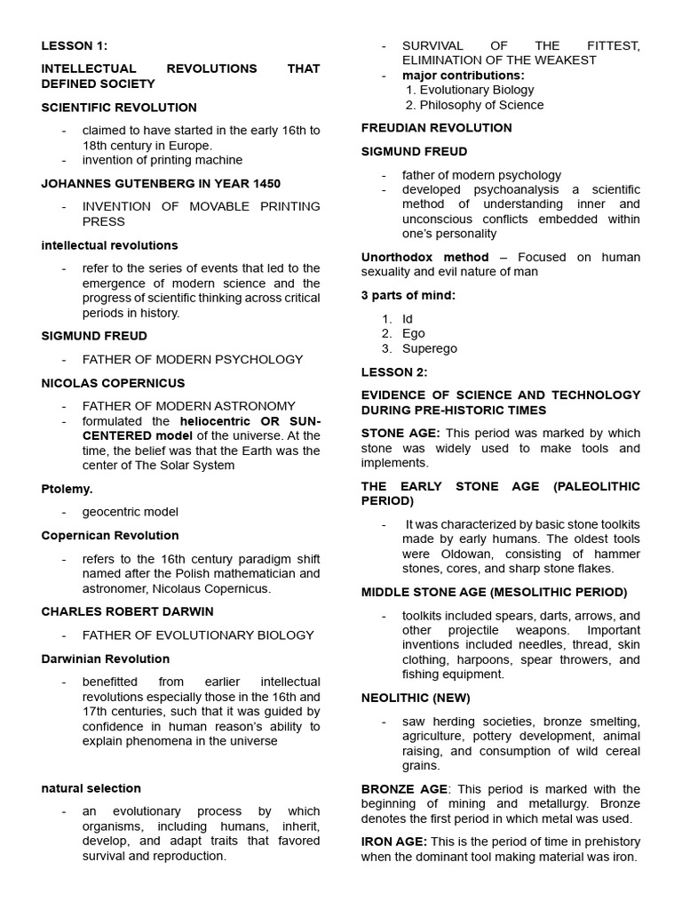 STS LESSON 1&2 REV | PDF | Science
