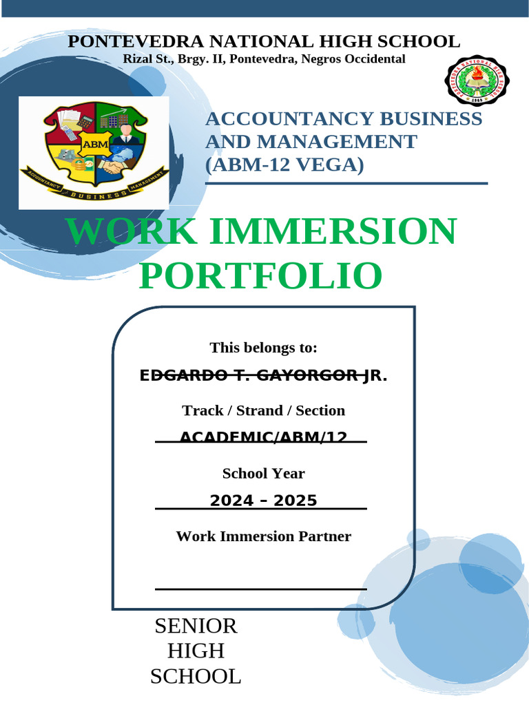 Work-Immersion-Portfolio-Template | PDF