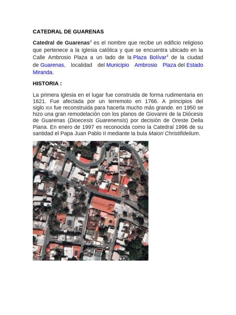 Catedral de Guarenas: Historia y Reconocimiento | PDF