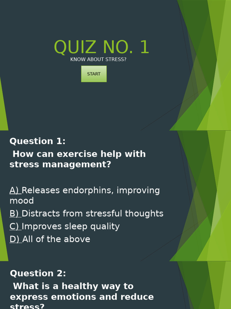 Quiz No. 1: Know About Stress? | PDF