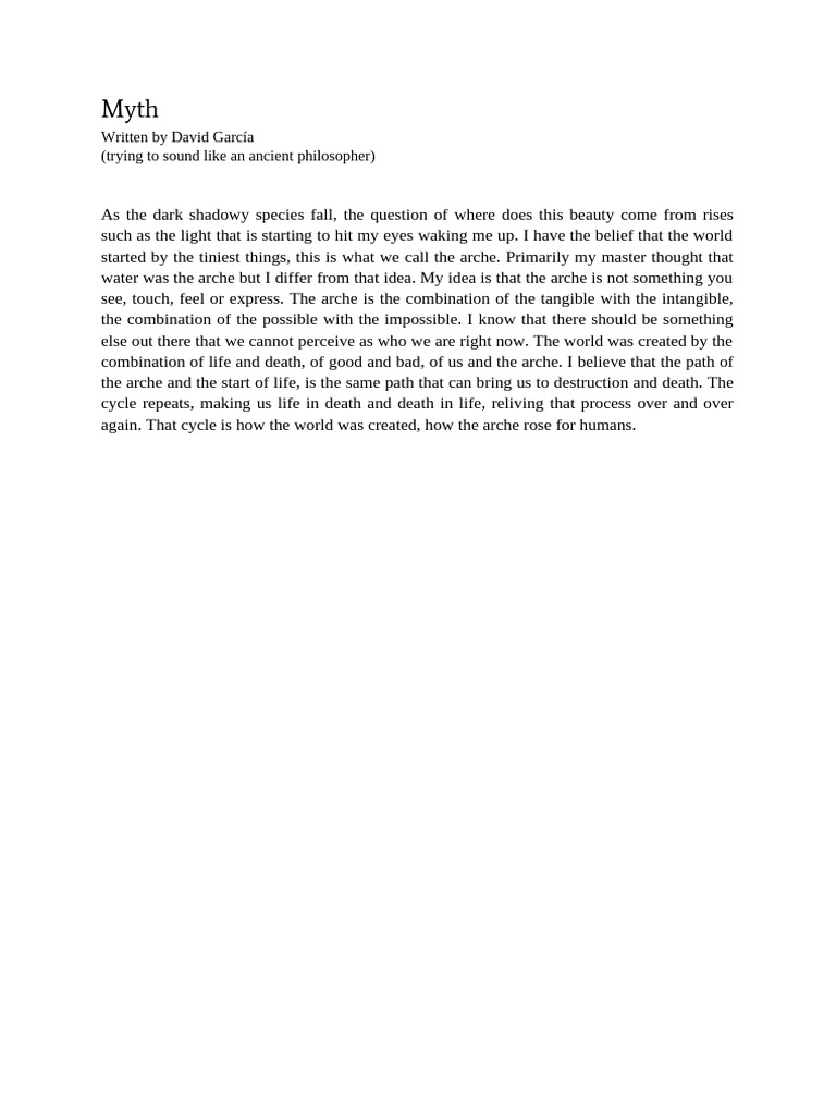 Myth Philosophy | PDF
