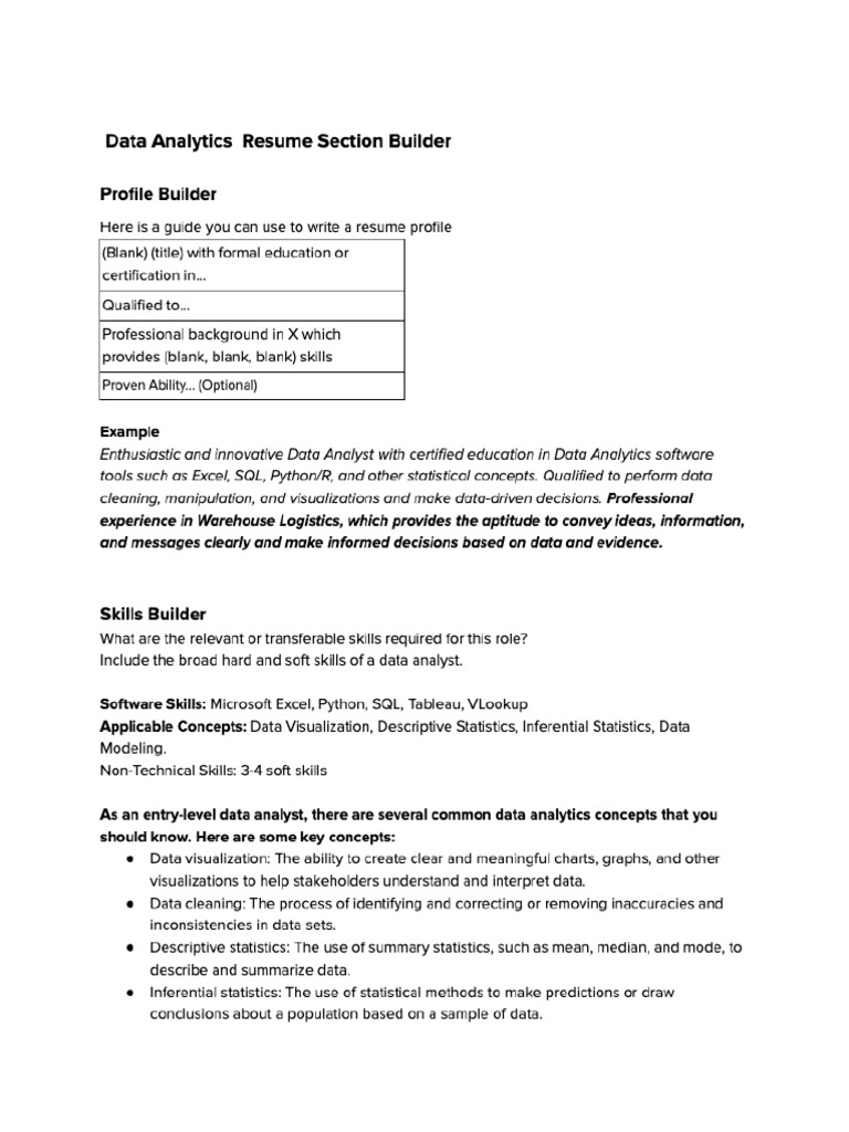 Copia de DA Resume Builder & Chat GPT Tips - Documentos de Google | PDF