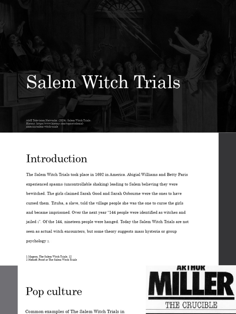 Salem Witch Trials Presentation | PDF | Early Modern Witch Hunts ...