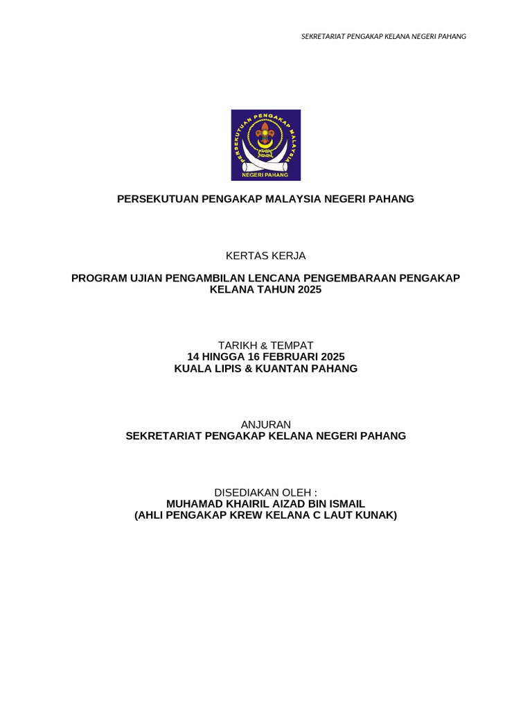 Paperwork Program Ujian Lencana Pengembaraan 2025 | PDF