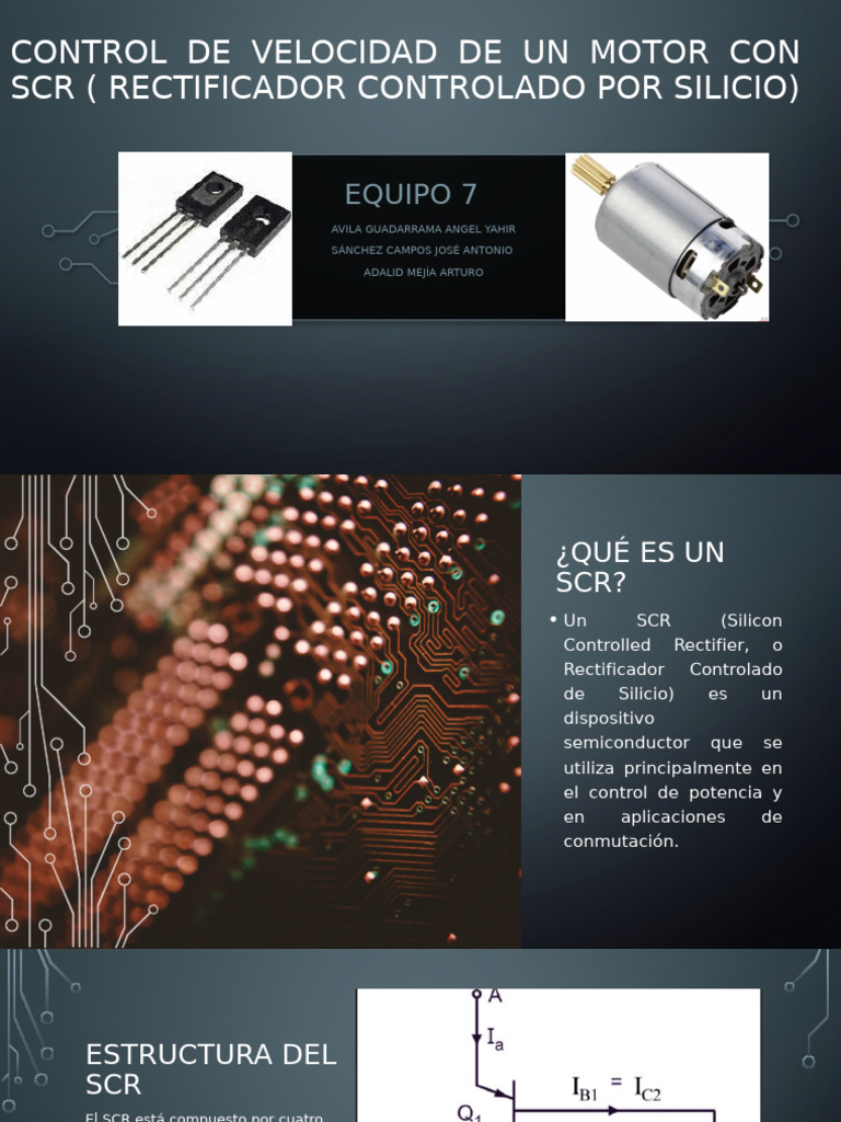 Presentacion Examen t4 Equipo 7 Control Motor Scr | PDF | Red eléctrica ...
