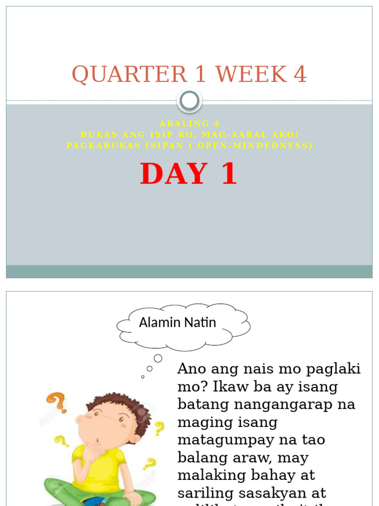 Esp 5 Quarter 1 Week 4 | PDF