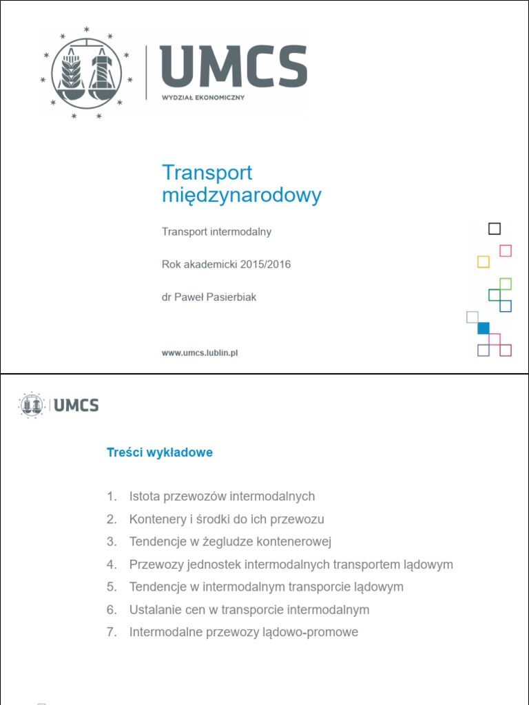WY8. Transport Intermodalny | PDF