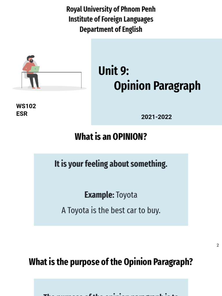 WS102 Opinion Paragraph | PDF | Adolescence | Reason