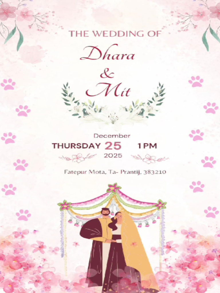 Wedding Invitation From Dhara and Mit | PDF