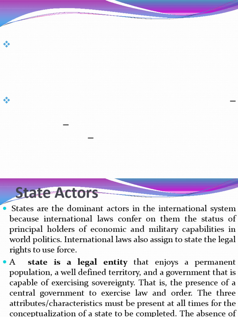 Key Actors in International Relations | PDF | Non Governmental ...