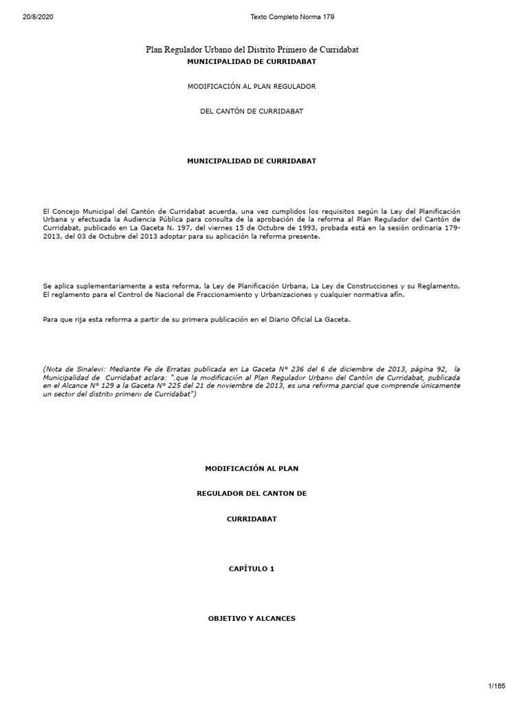 Reforma Plan Regulador Curridabat | PDF | edificio | Calle