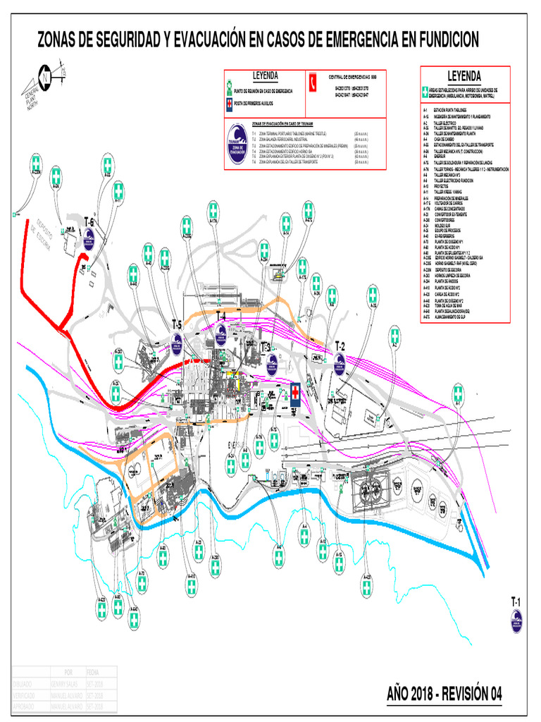 Plano Zonas de Seguridad y Evacuación Fundición | PDF | Sector secundario de la economía ...