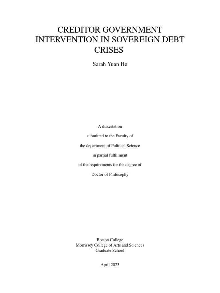 PhD10 | PDF | Debt | Sovereign Default