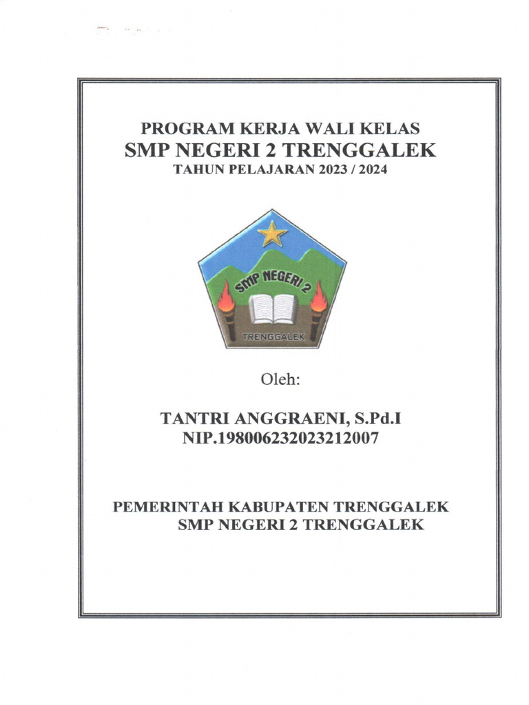 PROGRAM KERJA WALI KELAS - TANTRI ANGGRAENI, S.PD | PDF