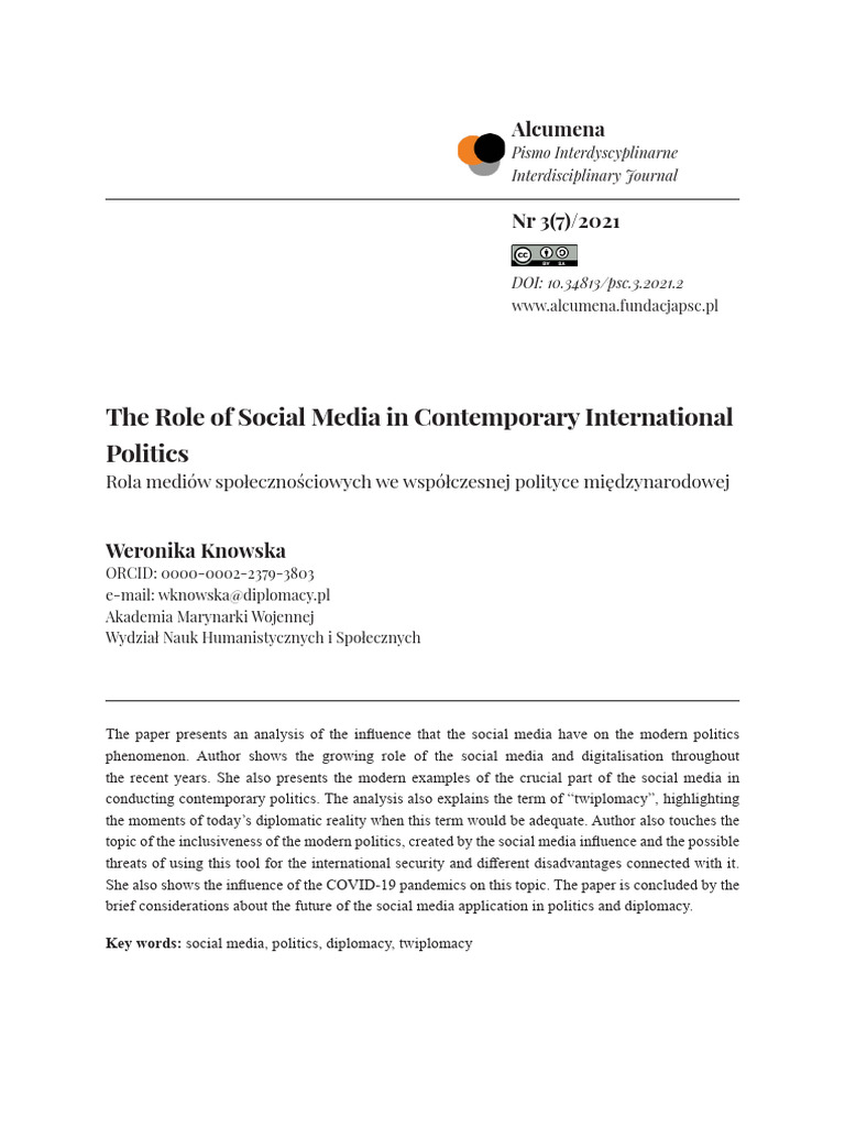 The Role of Social Media in Contemp | PDF