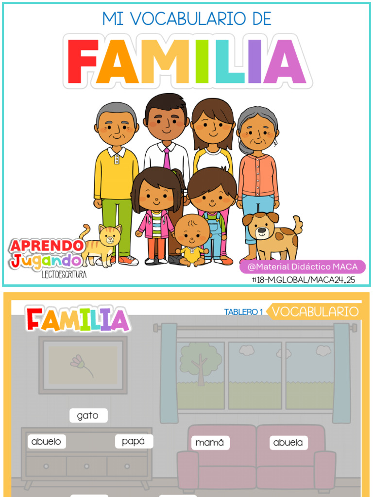 Vocabulario de Mi Familia para Niños | PDF