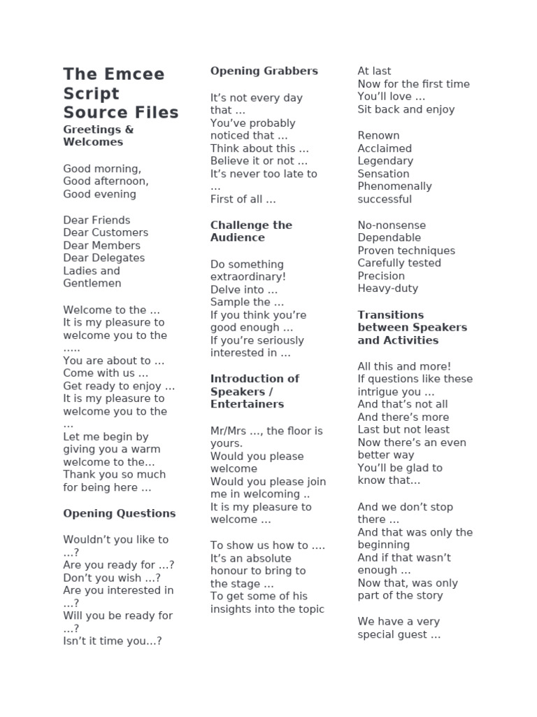 The Emcee Script Source Files | PDF