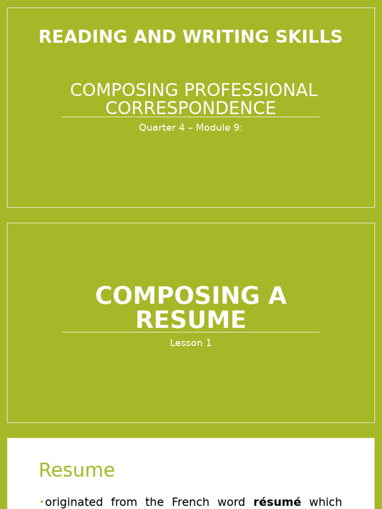 M9 Composing Professional Correspondence | PDF | Résumé | Memorandum
