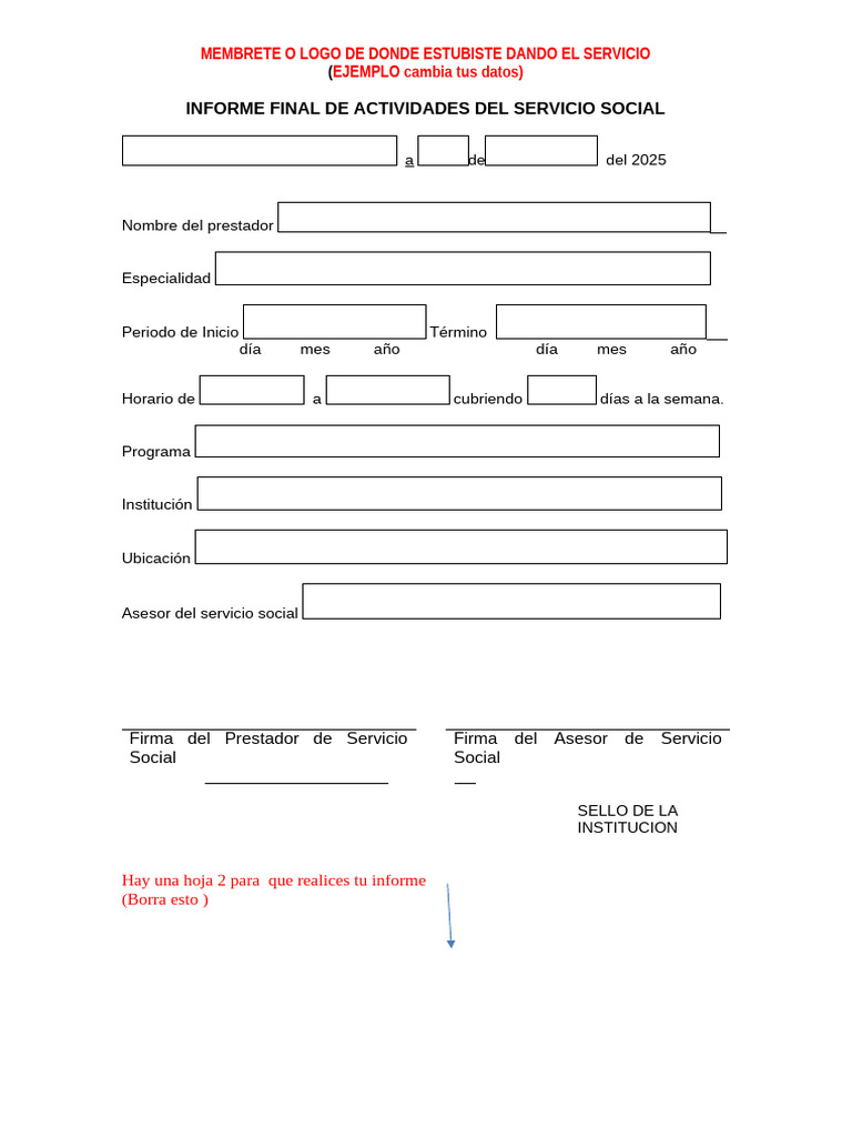 SS - Formato Informe Final | PDF