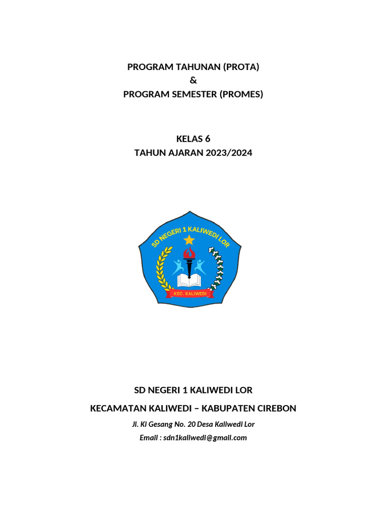 Prota Kelas 6 K13 - Ganjil & Genap | PDF