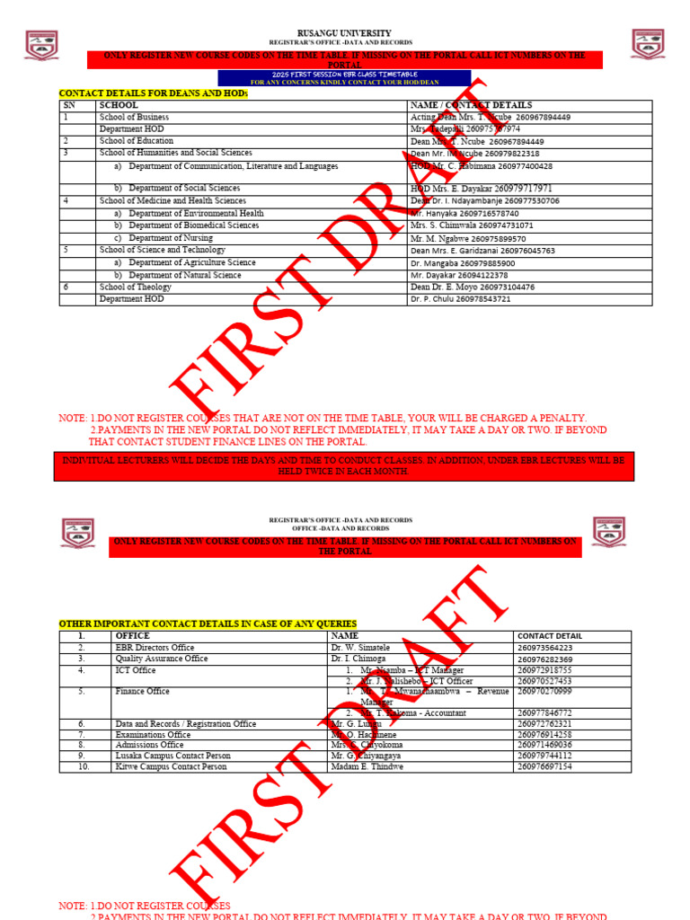 EBR 2025 FIRST DRAFT UNDERGRADUATE Master Document | PDF | Lecturer | Social Work