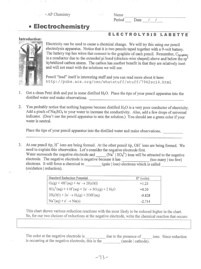 Electrochem Lab | PDF