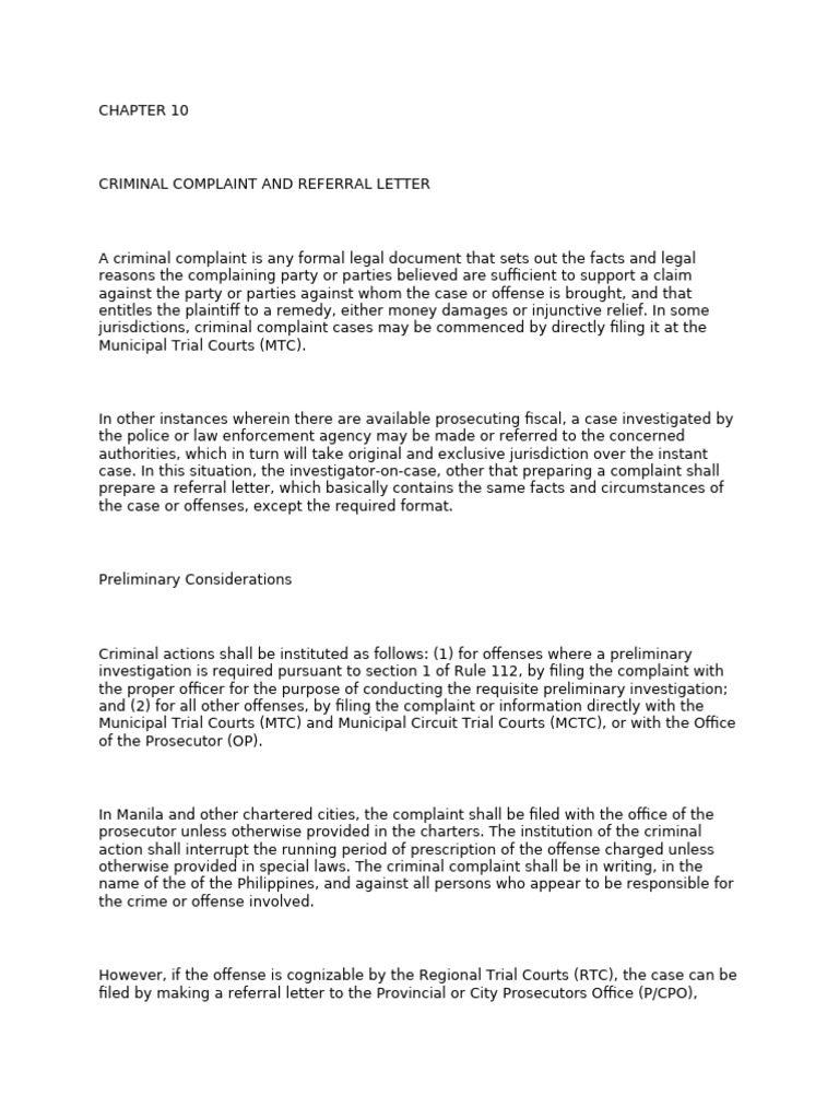 CHAPTER X | PDF | Prosecutor | Crimes